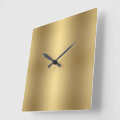 Elegant Solid Metallic Old Gold Square Wall Clock | Zazzle