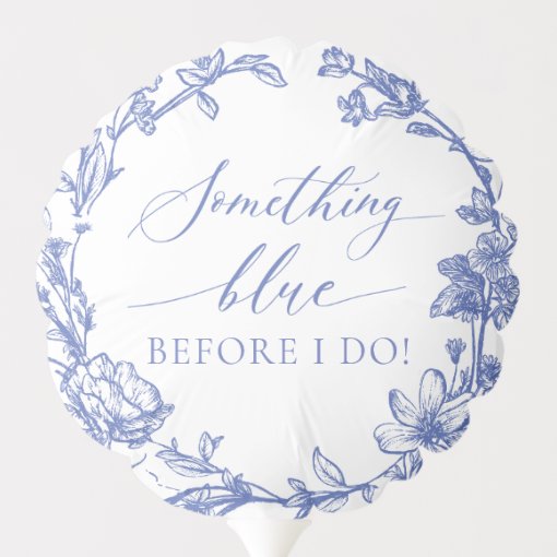 Elegant Something Blue Before I do Bridal Shower Balloon | Zazzle