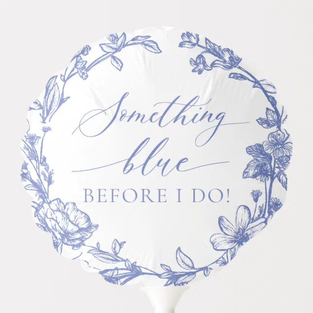 Elegant Something Blue Before I do Bridal Shower Balloon | Zazzle