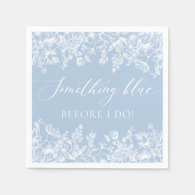 Elegant Something Blue Before I do Bridal Shower Napkins | Zazzle