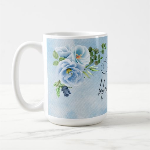 Elegant Something Blue Floral Bridal Shower Coffee Mug | Zazzle