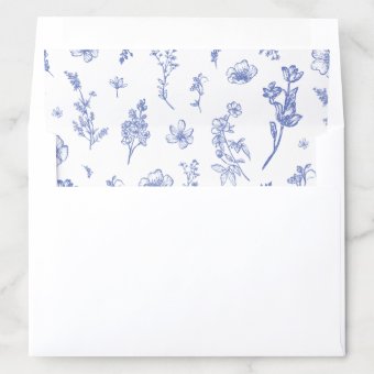 Elegant Something Blue Vintage Floral Victorian Envelope Liner | Zazzle