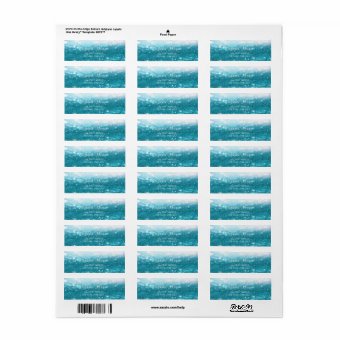 Elegant Sophisticated Blue GlIttery Bokeh Address Label | Zazzle
