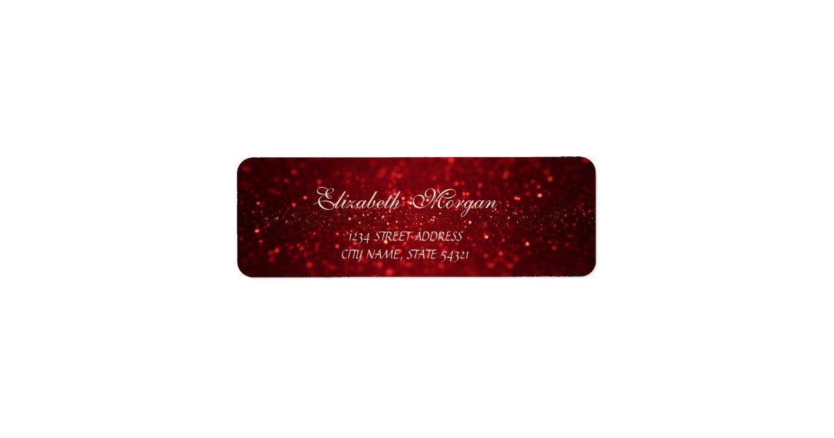 Elegant Sophisticated Bokeh Red Address Label | Zazzle