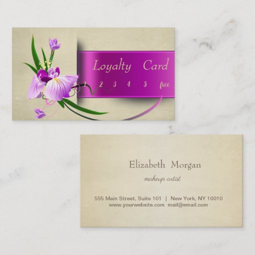 Elegant Sophisticated ,Flower Loyalty Card | Zazzle
