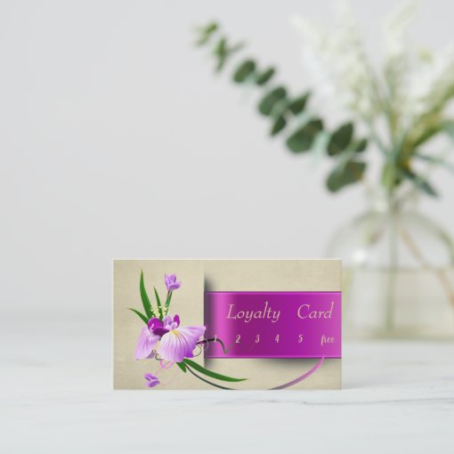 Elegant Sophisticated ,Flower Loyalty Card | Zazzle