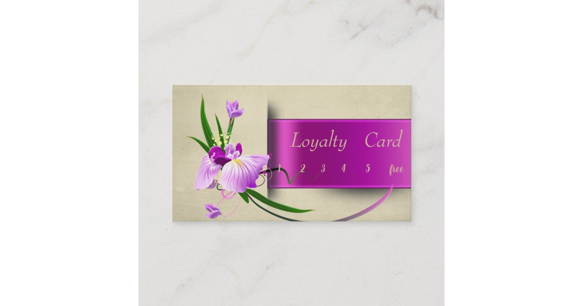 Elegant Sophisticated ,Flower Loyalty Card | Zazzle