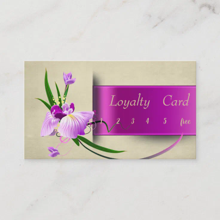 Elegant Sophisticated ,Flower Loyalty Card | Zazzle