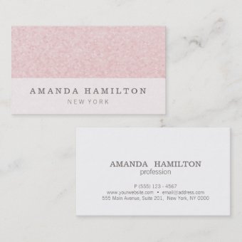 Elegant sophisticated light PINK GLITTER BEAUTY Business Card | Zazzle