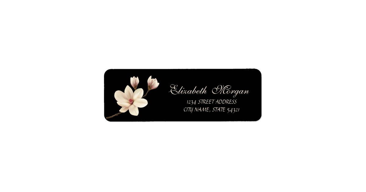 Elegant Sophisticated Magnolia Address Label | Zazzle