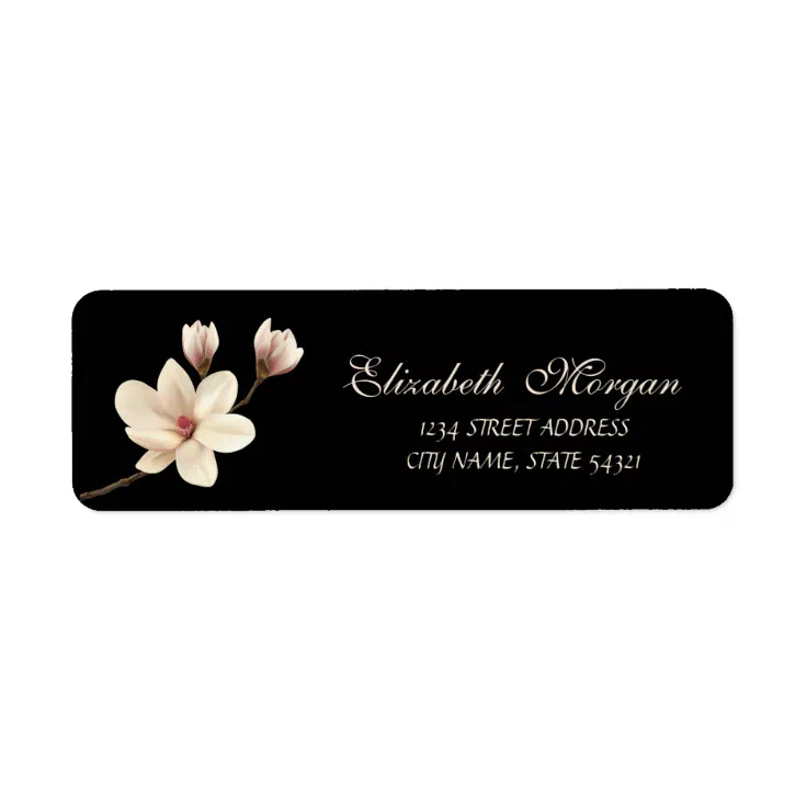 Elegant Sophisticated Magnolia Address Label | Zazzle