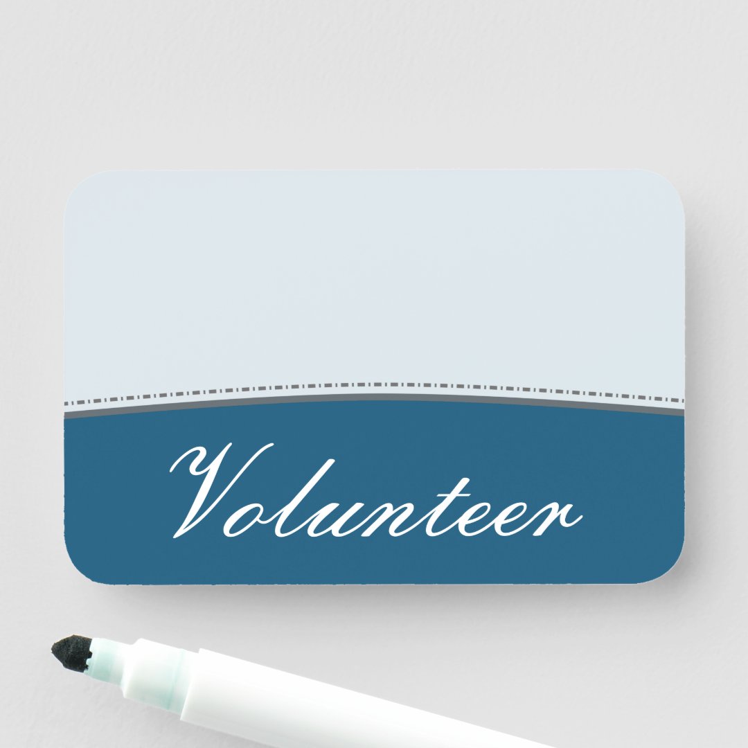 Elegant, Sophisticated "Volunteer" Name Tag | Zazzle