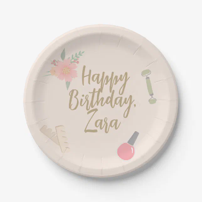 Elegant Spa Party custom design Paper Plates | Zazzle