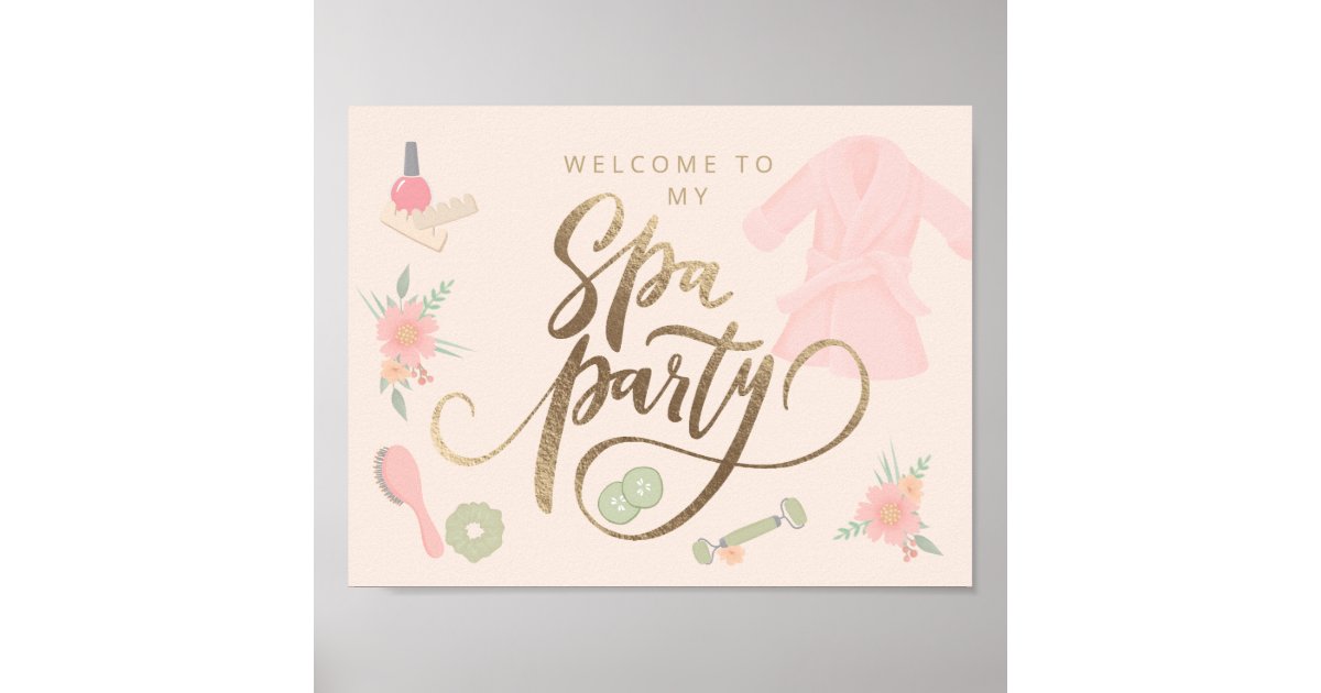 Elegant Spa Party custom welcome sign | Zazzle