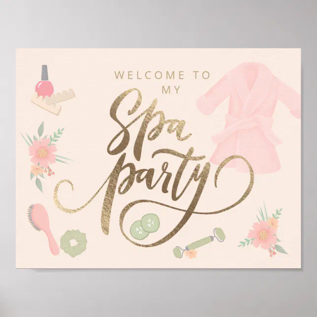 Elegant Spa Party custom welcome sign | Zazzle