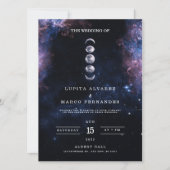 Elegant Space Theme Astronomy Moon Wedding Invitation | Zazzle