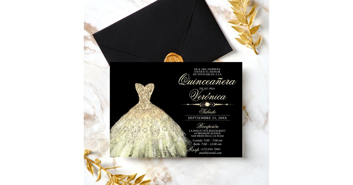Elegant Spanish Quinceañera Mis Quince Invitation | Zazzle