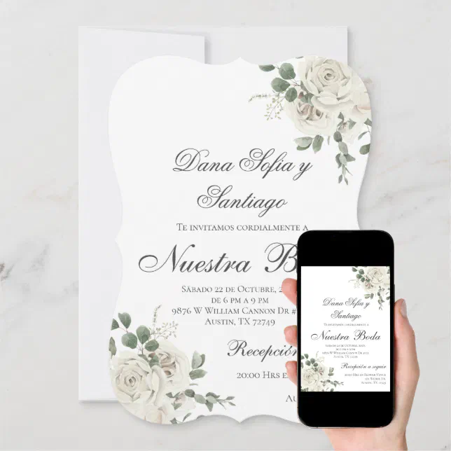 Elegant Spanish Wedding Invitation | Zazzle