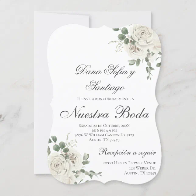 Elegant Spanish Wedding Invitation | Zazzle