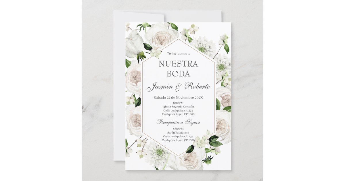 Elegant Spanish Wedding Invitation | Zazzle