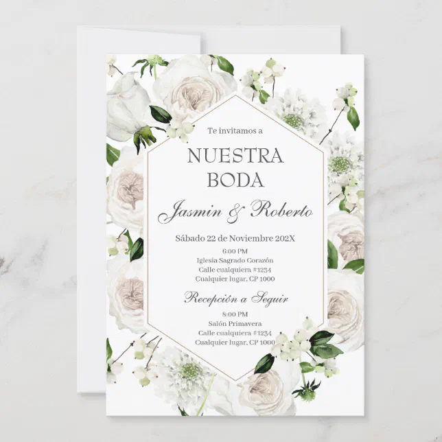 Elegant Spanish Wedding Invitation | Zazzle