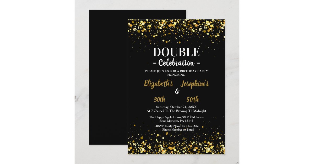 Elegant sparkle Dual Birthday Soiree Invitation | Zazzle