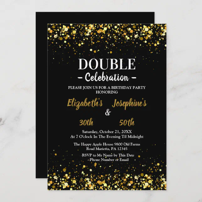 Elegant sparkle Dual Birthday Soiree Invitation | Zazzle