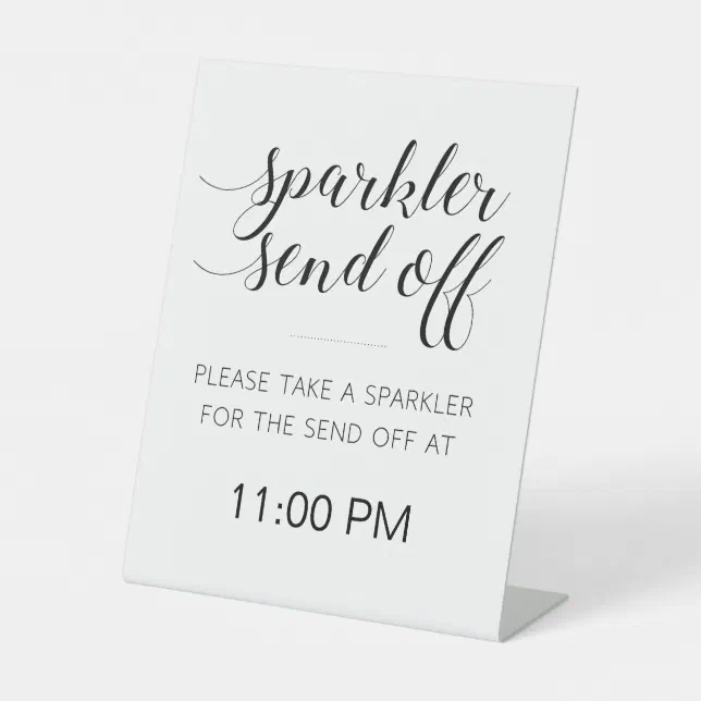 Elegant Sparkler Send Off From Wedding Reception Pedestal Sign | Zazzle