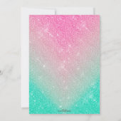 Elegant Sparkling Glitter Pink Mint Gradient Invitation | Zazzle