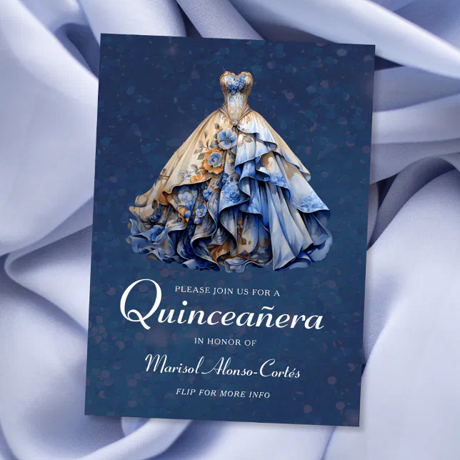 Elegant Sparkling Quinceanera Dress Invitation | Zazzle