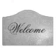 Elegant sparkly silver glitter custom welcome door sign | Zazzle
