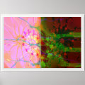 Elegant Split Heart Abstract Art Pink Red Green Framed Art | Zazzle