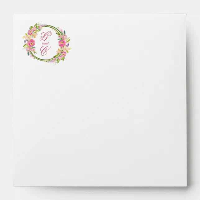Elegant Spring Boho Floral Wedding Pre-Printed Envelope | Zazzle
