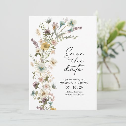 Elegant Spring Floral Save The Date Card | Zazzle