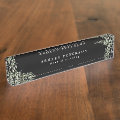 Elegant Spring Watercolor Leaves Desk Name Plate | Zazzle