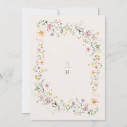 Elegant Spring Wildflower Meadow Fairytale Wedding Invitation | Zazzle