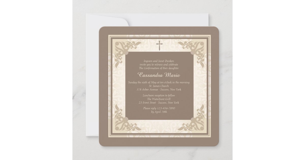 Elegant Square Religious Invitation | Zazzle
