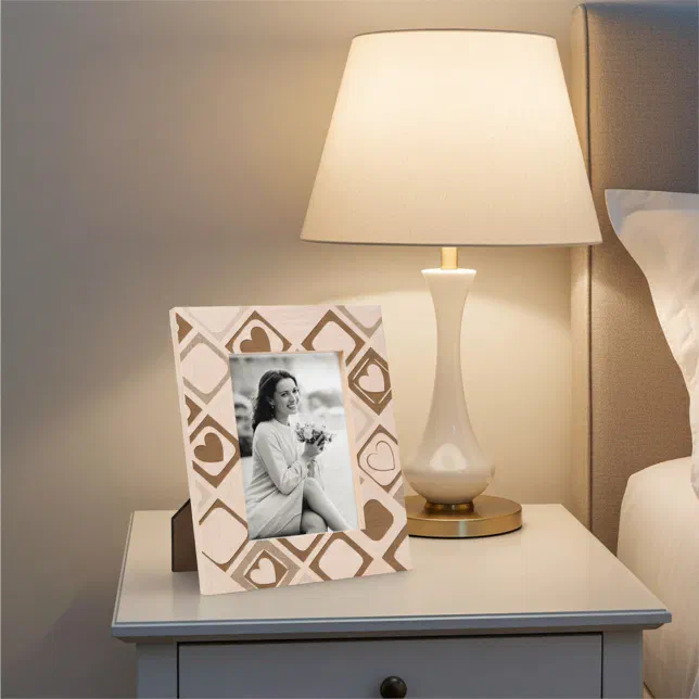 Elegant Squares of Heart Engraved Picture Frame | Zazzle