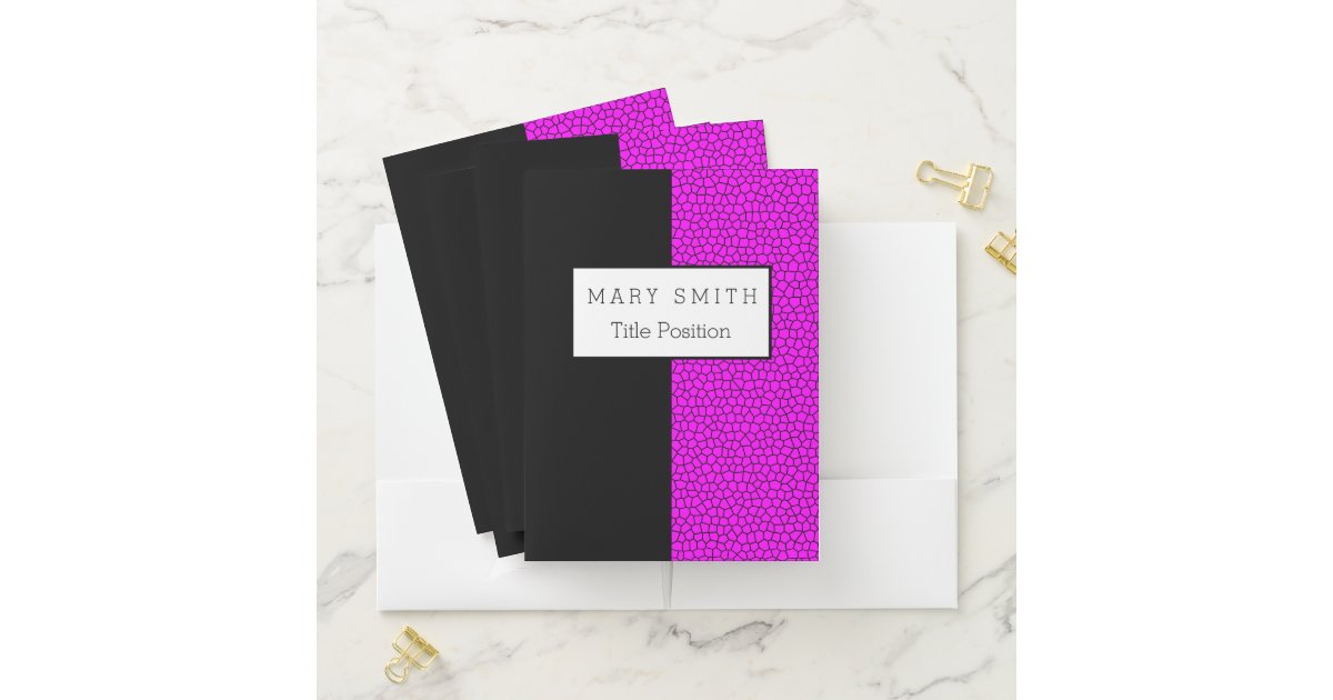 Elegant Stained Pink Pocket Folder | Zazzle