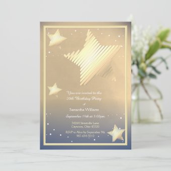 Elegant Star Birthday Invitation | Zazzle