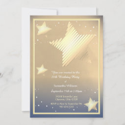 Elegant Star Birthday Invitation | Zazzle