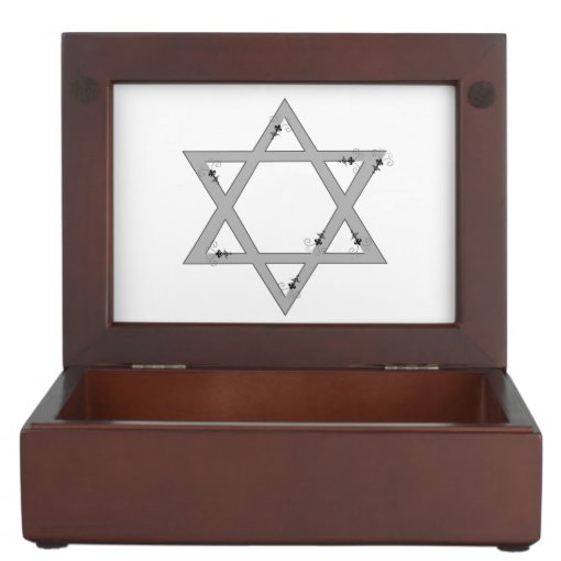 elegant star of david memory box | Zazzle
