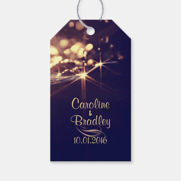 Elegant Starburst Wedding Favor Gift Tags | Zazzle