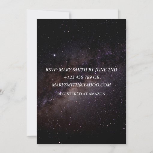 Elegant Starry Night Sky Galaxy Wedding Invitation | Zazzle