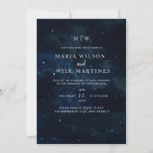 Elegant Starry night Wedding invitation Modern | Zazzle