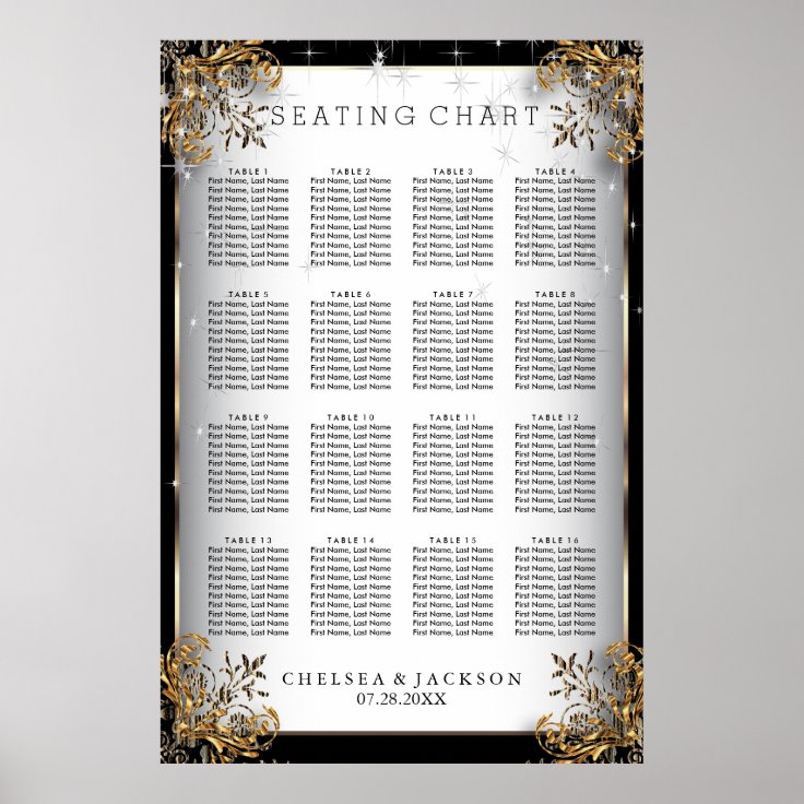 Elegant Starry Night Wedding - Seating Chart | Zazzle