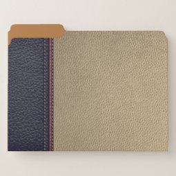 Elegant Stitched Faux Leather Look File Folder | Zazzle