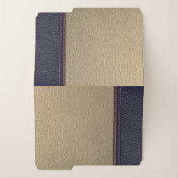 Elegant Stitched Faux Leather Look File Folder | Zazzle