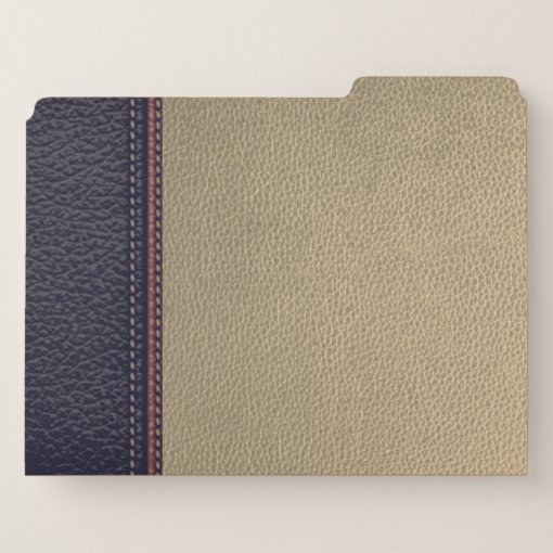 Elegant Stitched Faux Leather Look File Folder | Zazzle