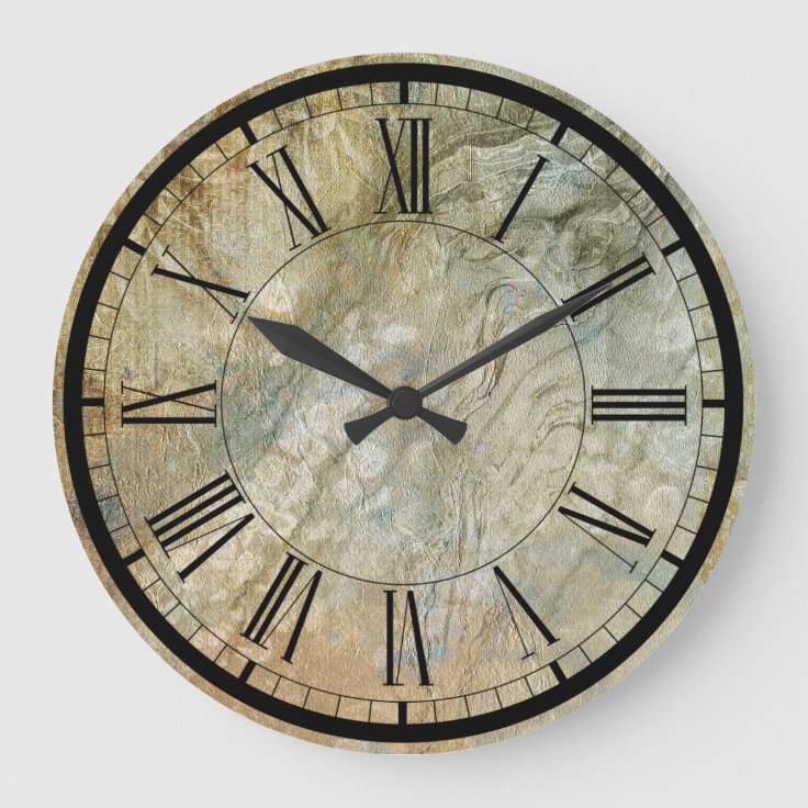 Elegant stone texture wall clock | Zazzle